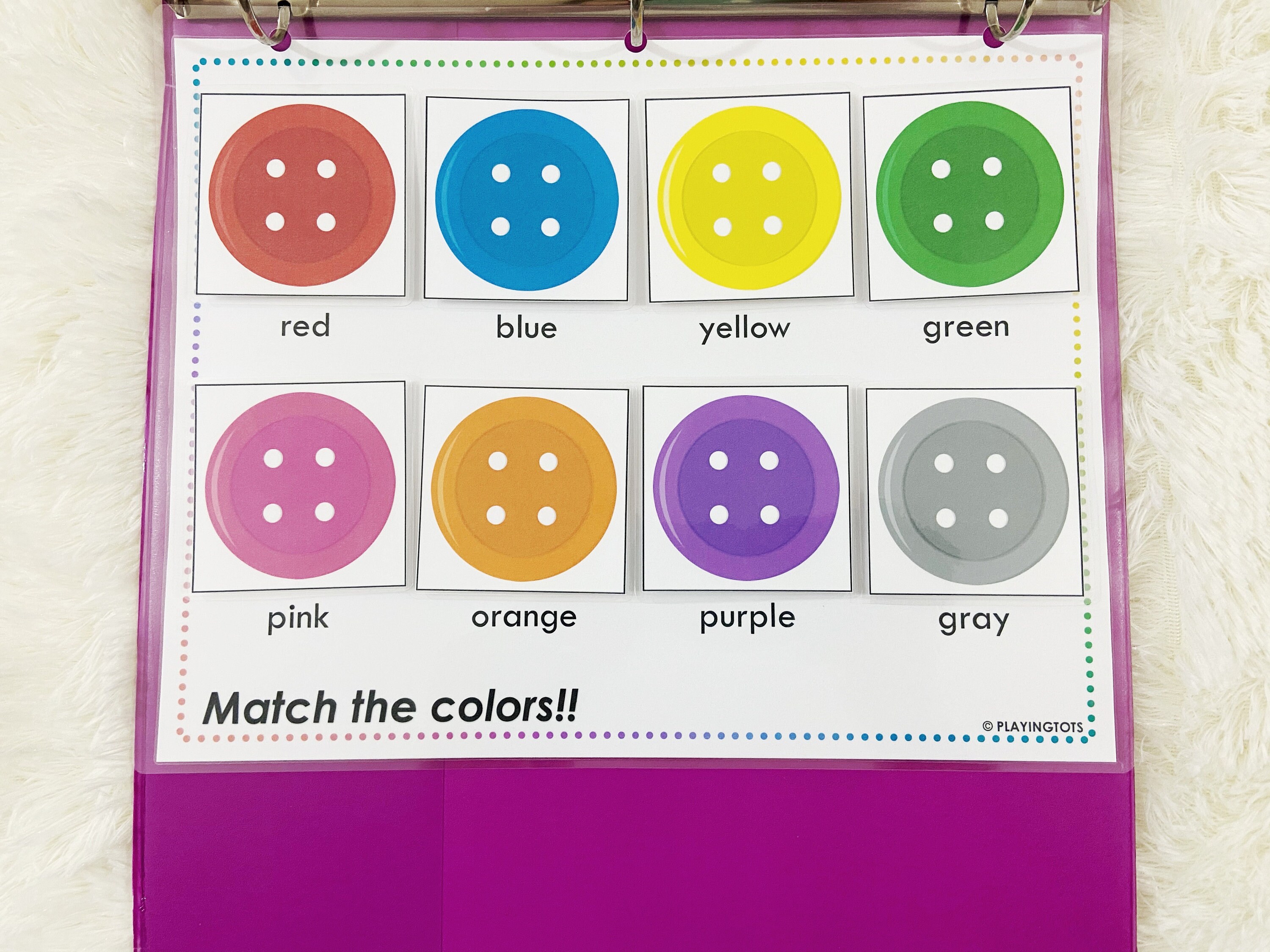 Colors Matching Toddler Busy Book Pages Printable Learning | Etsy