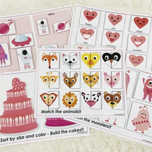 Valentines Day Busy Book Printable, Toddler Learning Binder, Preschool ...