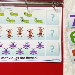 Counting Activity Printable Bugs Busy Book Pages Number | Etsy