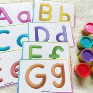 Alphabet Playdoh Cards Printable, Uppercase and Lowercase Letters ...