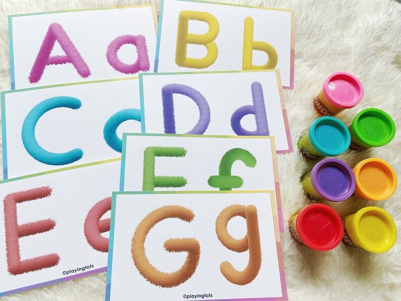 Alphabet Playdoh Cards Printable Uppercase and Lowercase - Etsy