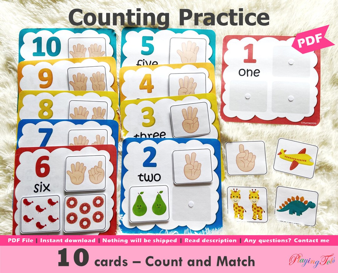 Counting Practice Activity Printable, Learn to Count, Preschool Math ...