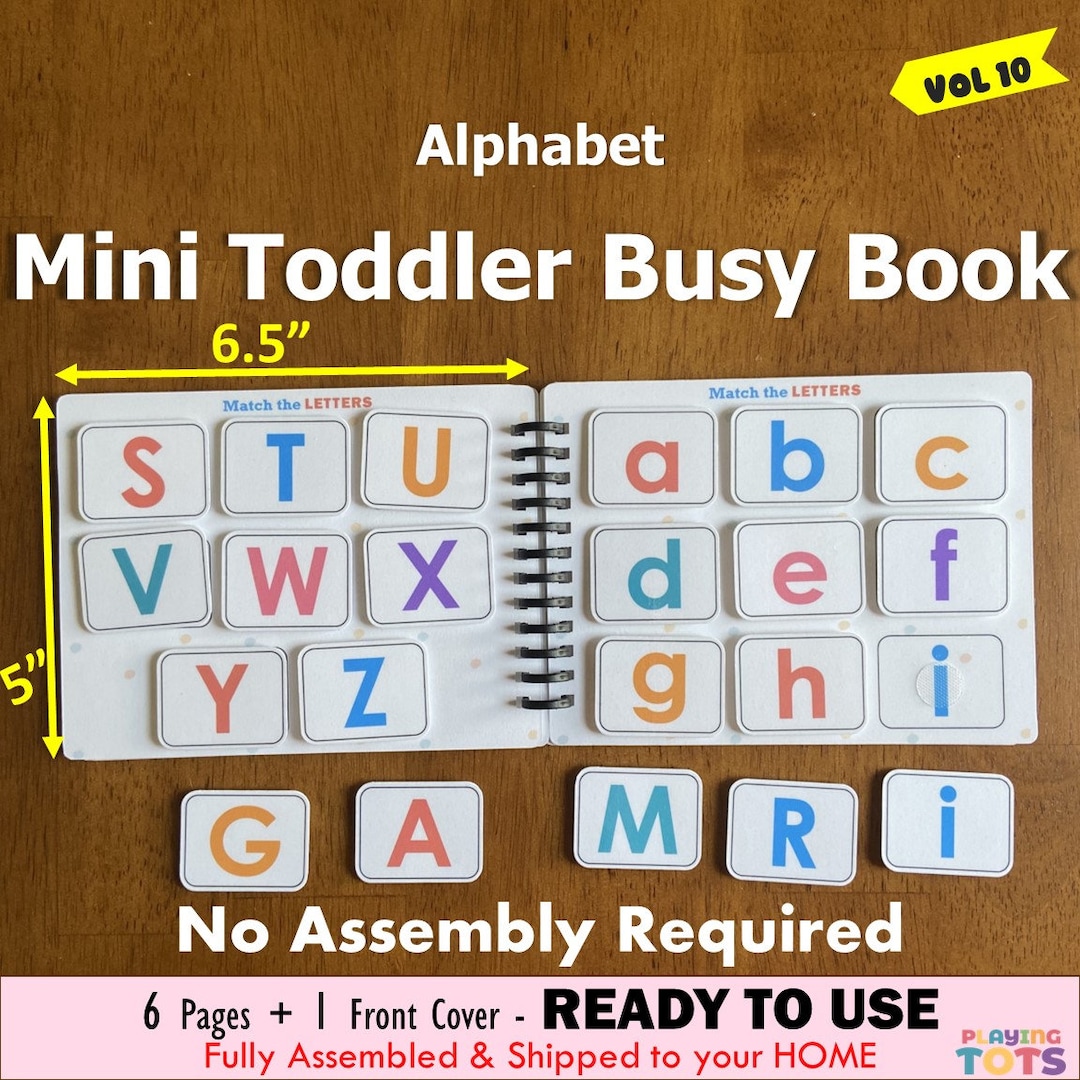 Alphabet Toddler Mini Busy Book VOL10, Fully Assembled, First Learning ...