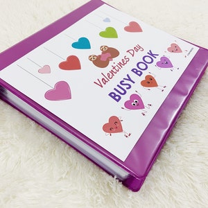 Valentines Day Busy Book Printable, Toddler Learning Binder, Preschool ...