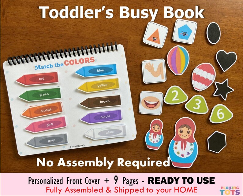 Toddler Busy Book, Fully Assembled, First Learning Binder, Fun Quiet ...