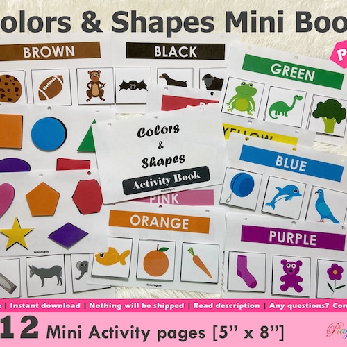 Colors and Shapes Matching Activity Printable Toddler Busy - Etsy