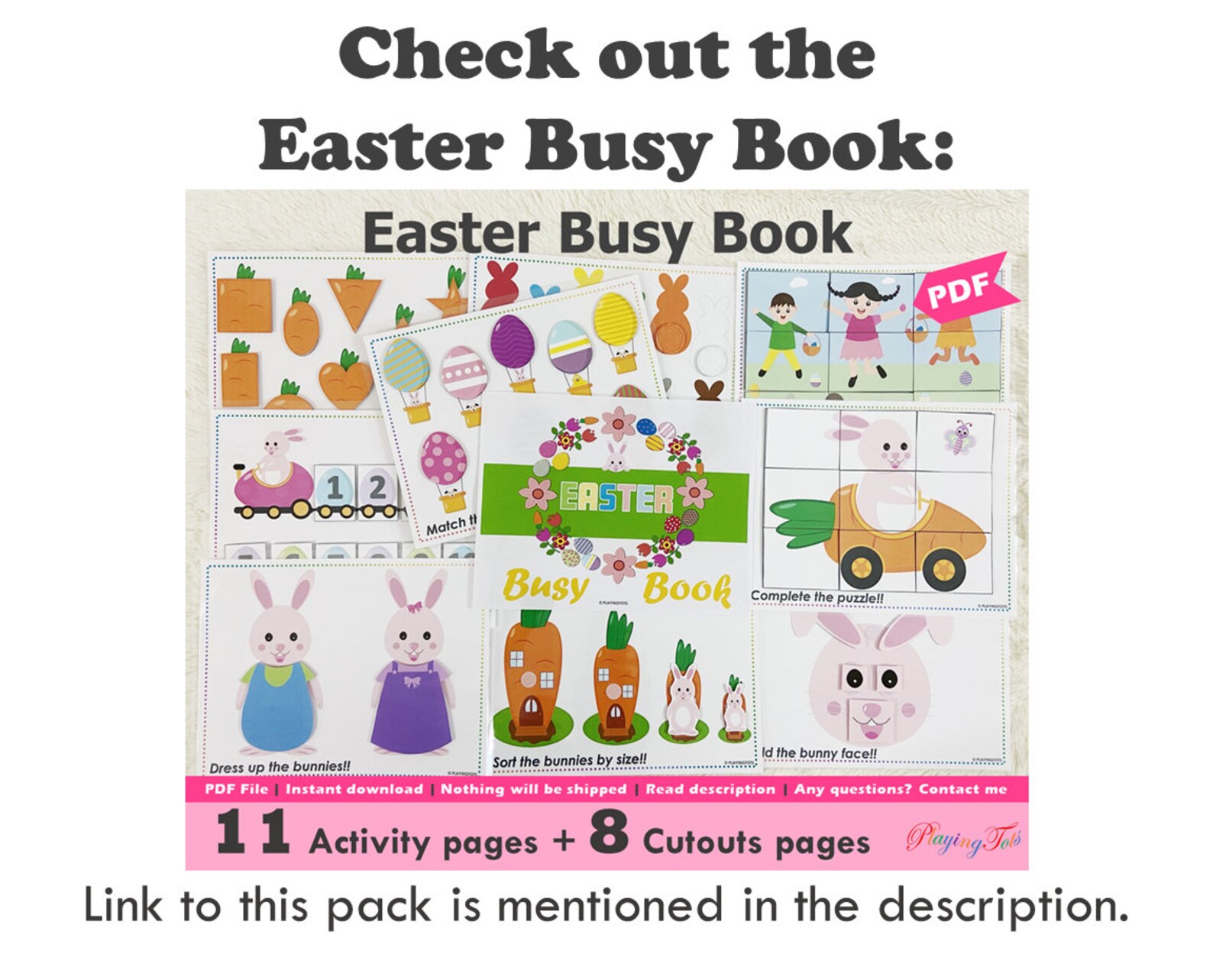 Spring Busy Book Printable, Quiet Book, Toddler Busy Books Activity ...
