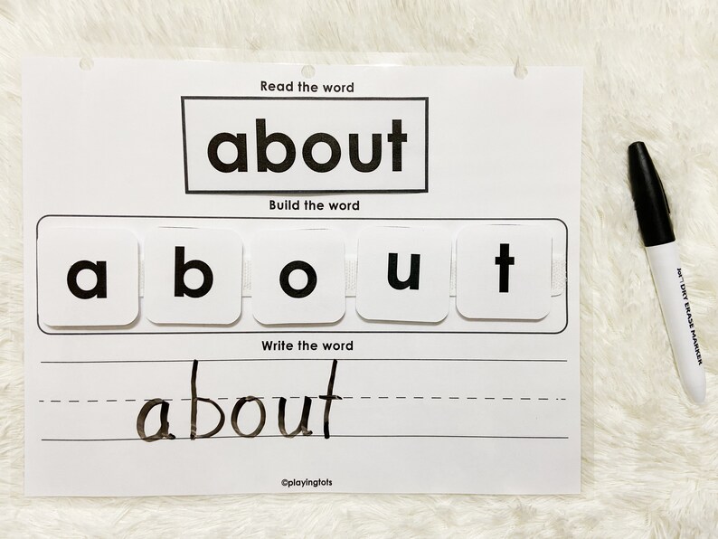 Sight Words Activity Printable Read Build and Write Sight - Etsy