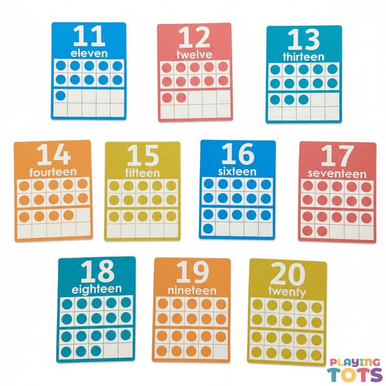 Ten Frames Flash Cards Printable, Ten Frame Math, Learn to Count ...