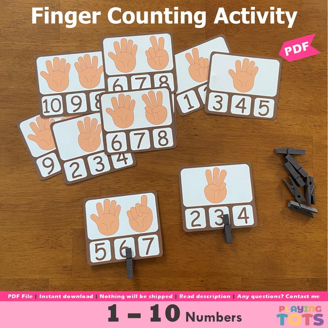 Fingers Counting and Clip Cards Printable, Busy Bag Activities, Task ...