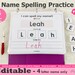 Editable 4 Letter Name Spelling Practice Activity Printable, Name ...
