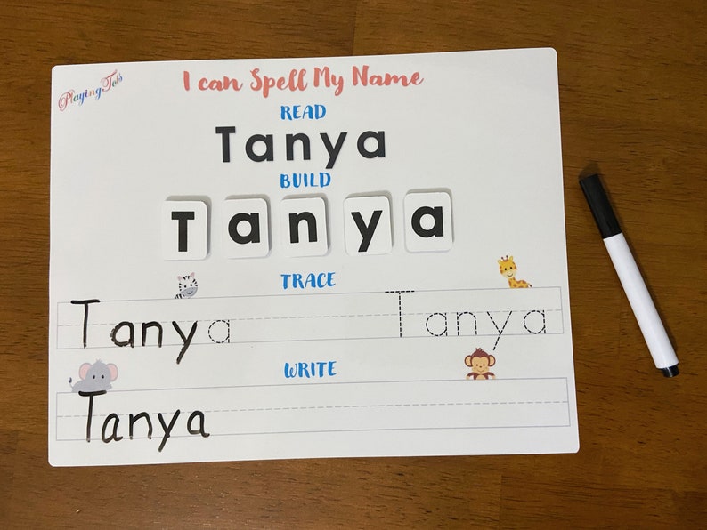 Name Spelling Practice Activity Name Building Tracing and - Etsy