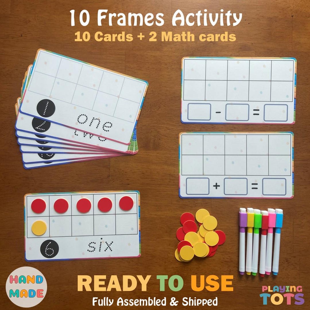 Ten Frames Counting Activity, Preschool Math Center, Prek Early ...