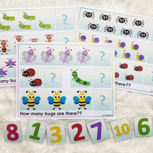Counting Activity Printable Bugs Busy Book Pages Number | Etsy