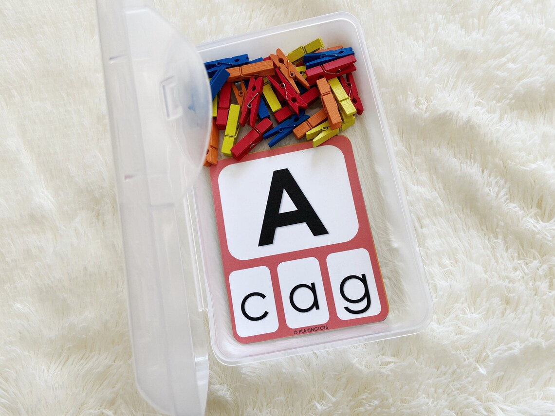Alphabet Match and Clip Cards Printable Uppercase and - Etsy