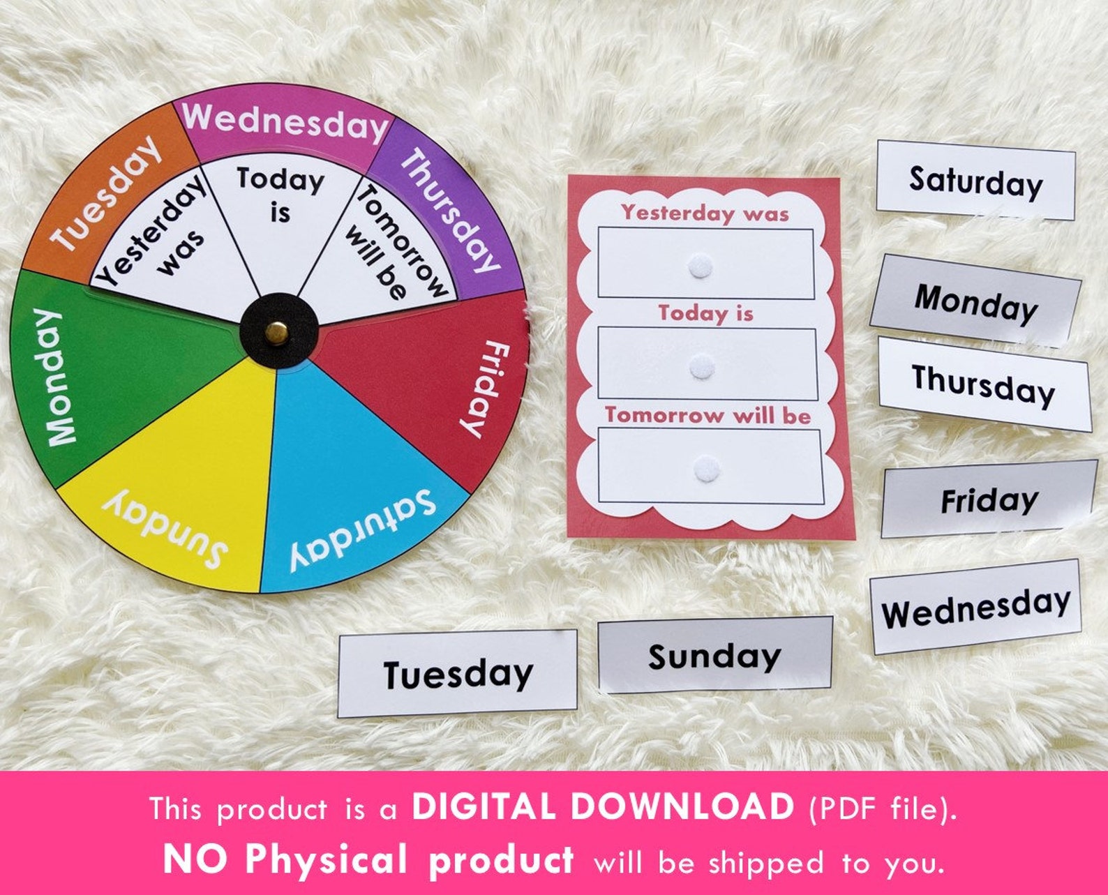 Days of the Week Activity Printable Days Wheel Days | Etsy