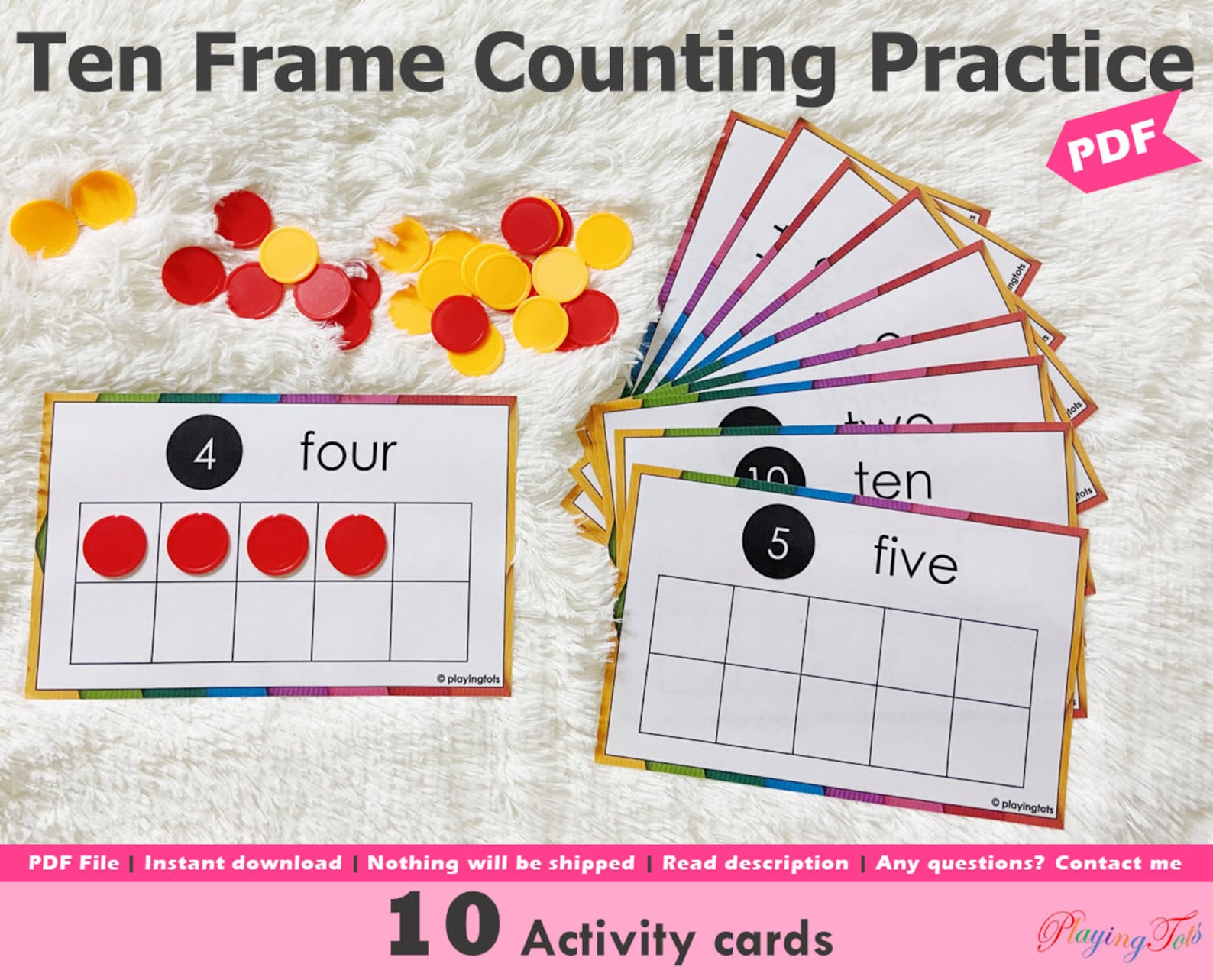 Ten Frames Activity Printable Ten Frame Math Learn to Count | Etsy