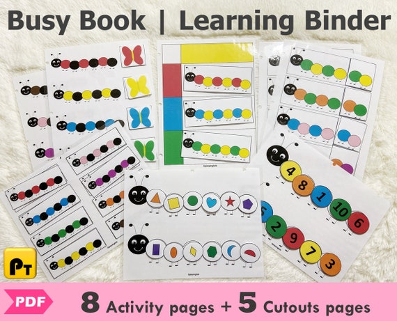 Busy Book Activity Page Printables for Toddlers Caterpillars | Etsy
