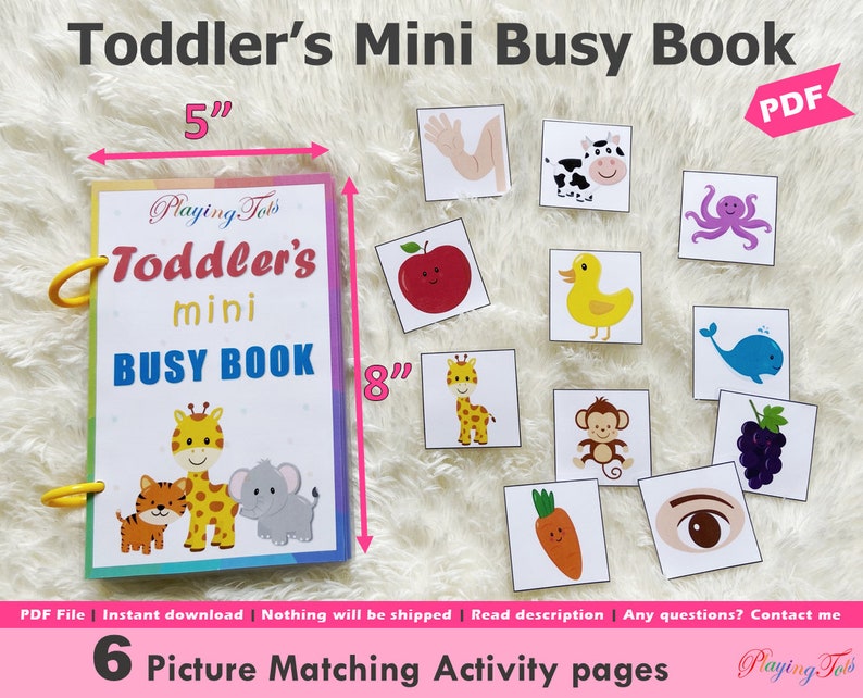 Toddler Mini Busy Book Printable Travel Size Activity Book - Etsy