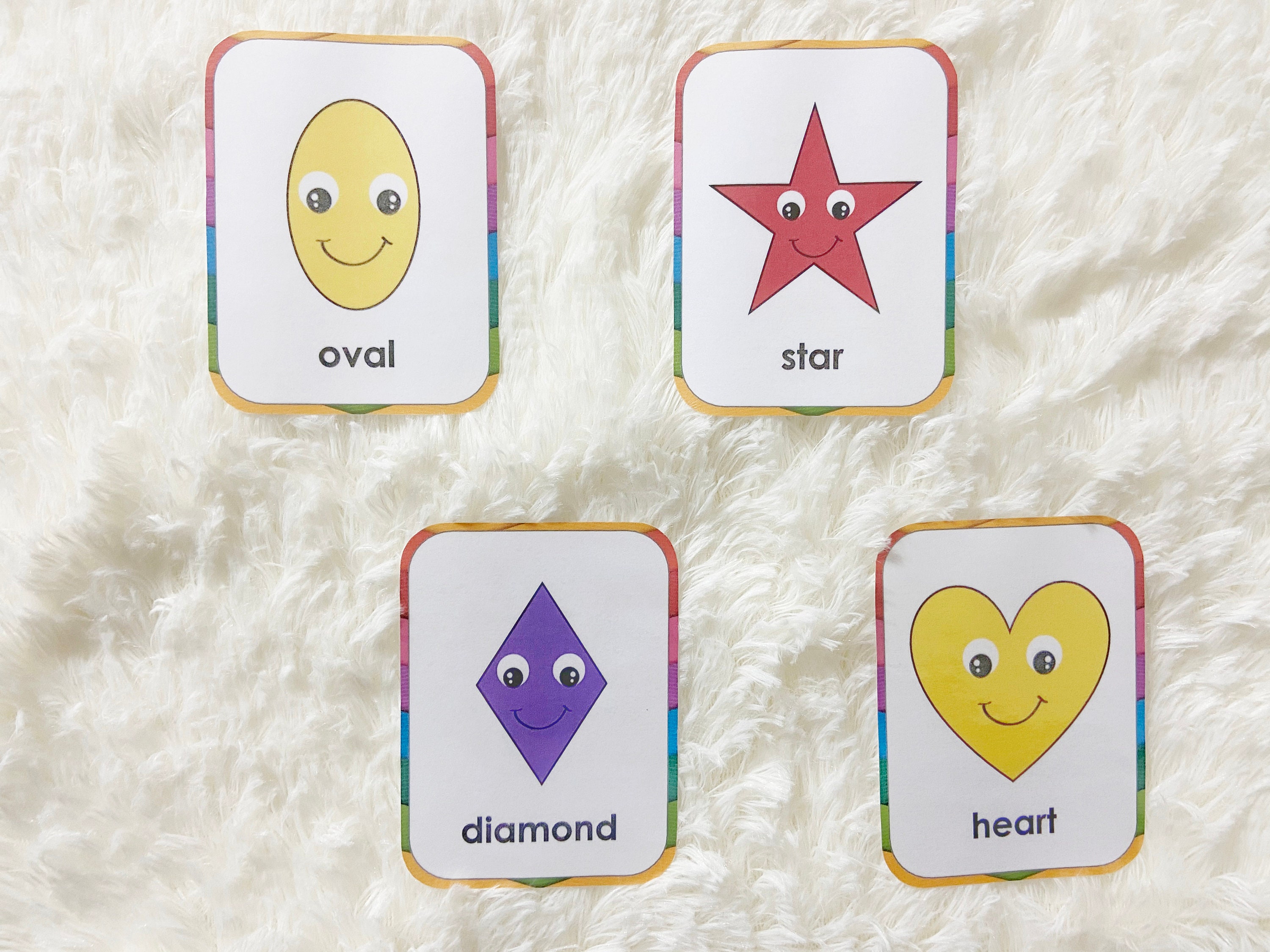 2D Shapes Flashcards Printable Shape Flash Card for Babies & - Etsy Canada