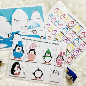 Penguin Busy Book Printable, Toddler Busy Book, Learning Binder, Winter ...