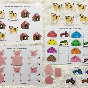 Farm Animals Toddler Busy Book Printable, Learning Binder, Homeschool ...