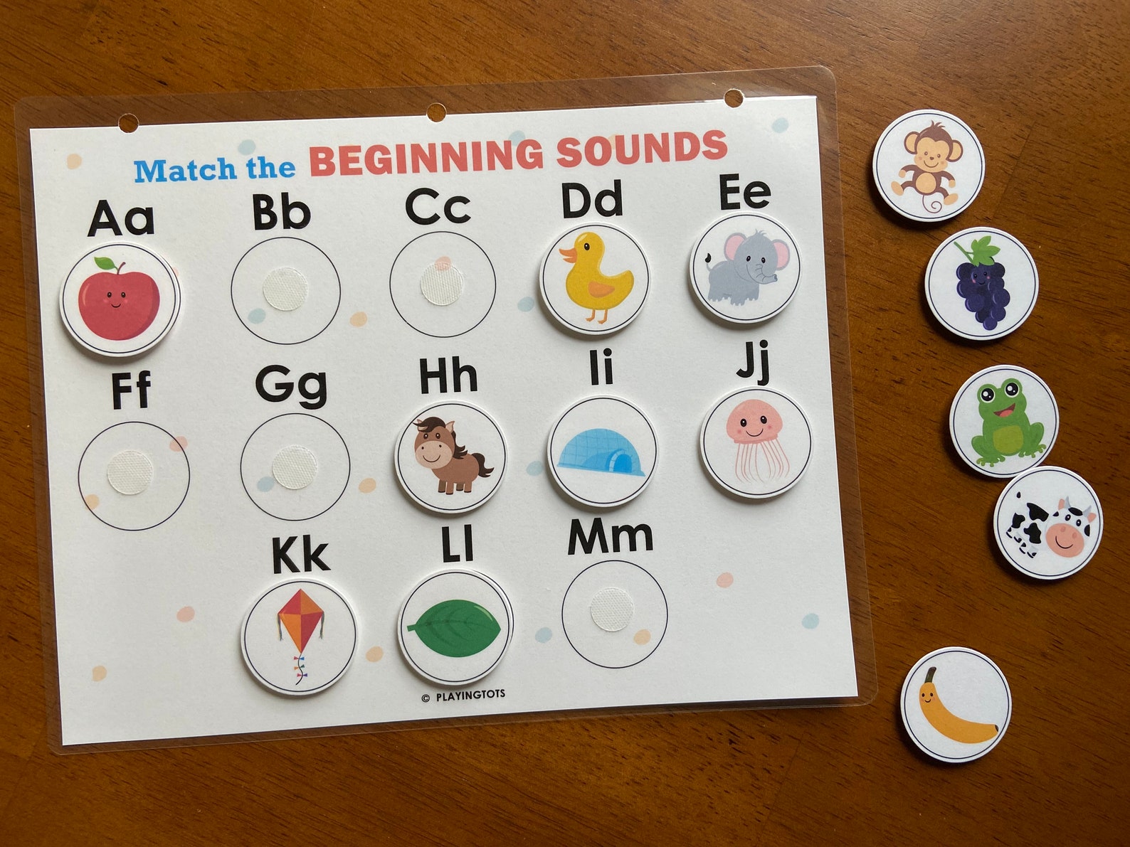 Beginning Sounds Matching Printable, Alphabet Matching, Phonics ...