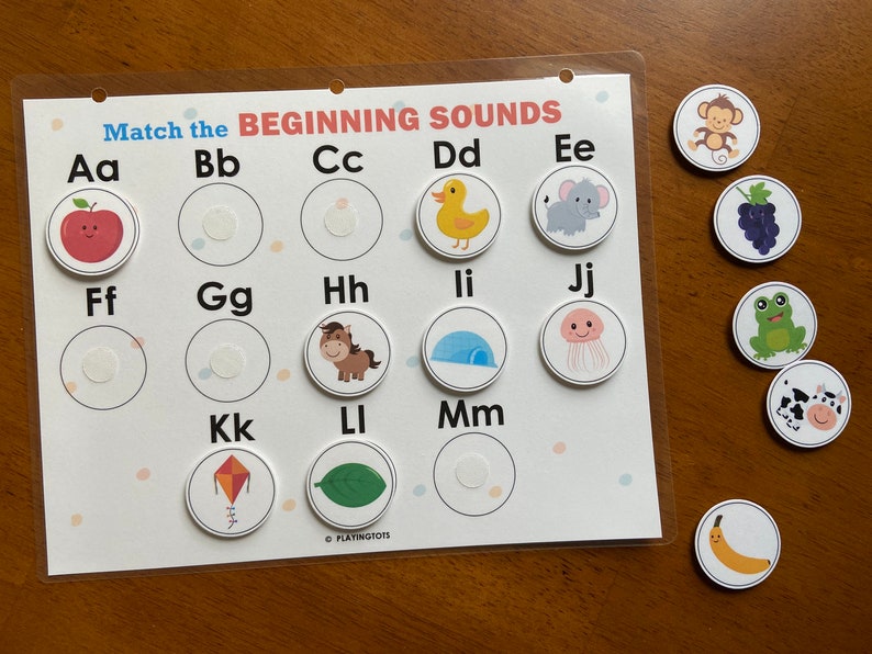 Beginning Sounds Matching Printable, Alphabet Matching, Phonics ...