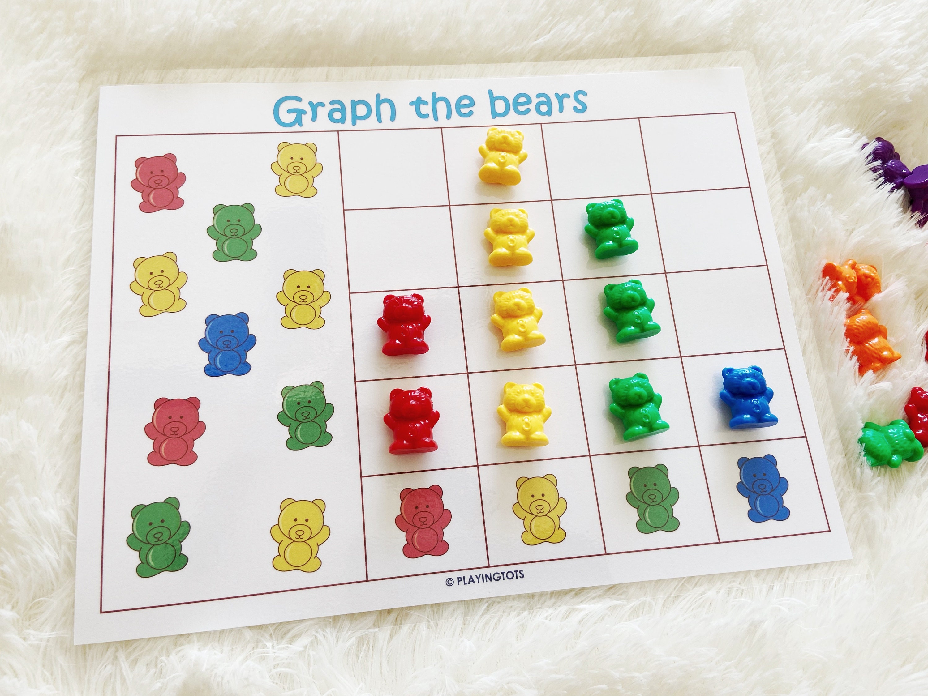Bear Counters Learning Mats Printable Learning Binder Busy - Etsy Canada