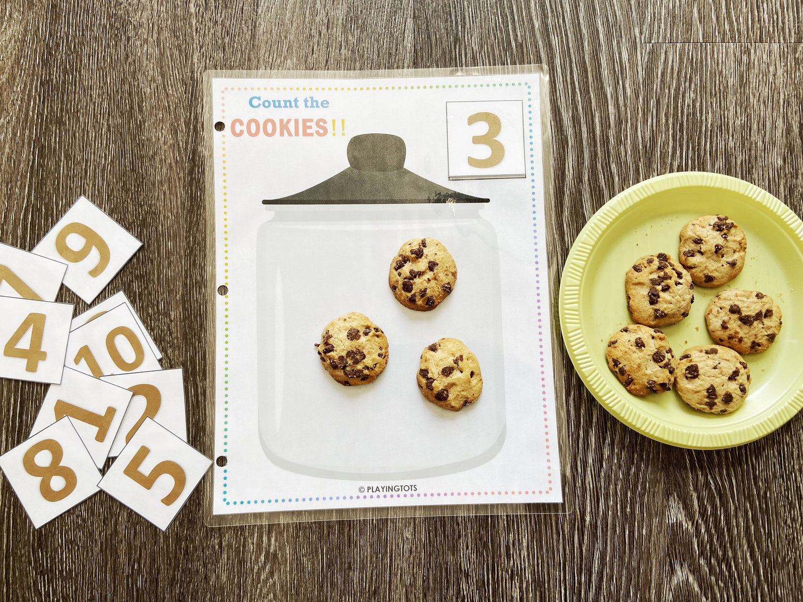 Counting Practice Printable, Cookies Counting Activity, Preschool Math ...