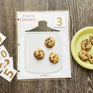 Counting Practice Printable, Cookies Counting Activity, Preschool Math ...
