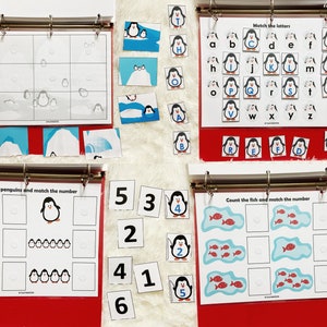 Penguin Busy Book Printable, Toddler Busy Book, Learning Binder, Winter ...