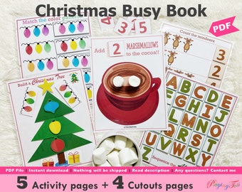 Christmas Toddler Busy Book Printable Winter Learning Binder | Etsy
