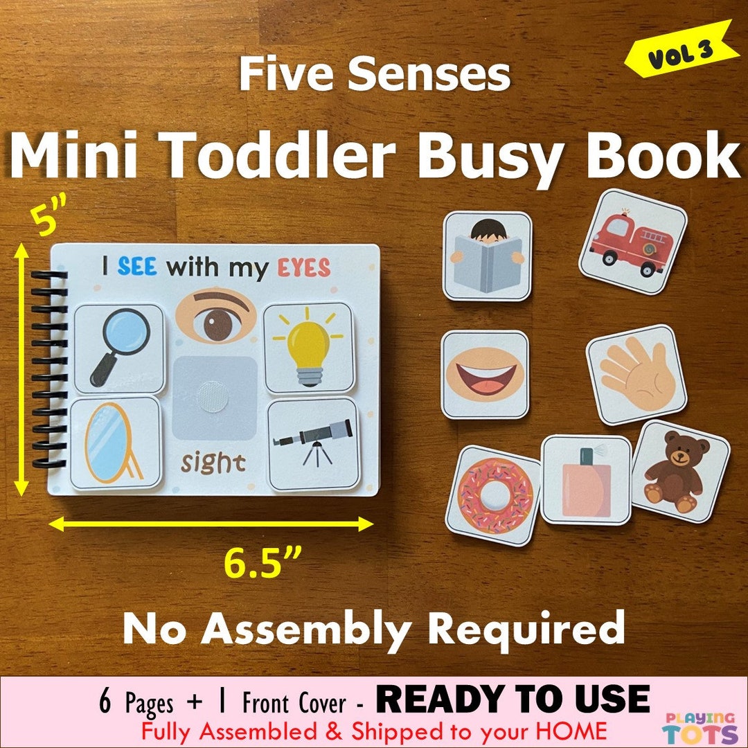 Five Senses, Toddler Mini Busy Book VOL 3, Fully Assembled, Learning ...