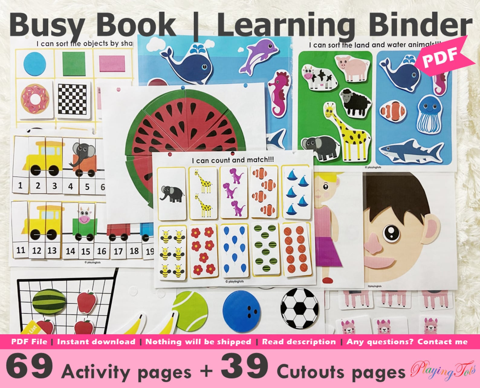 Toddler Busy Book Printable Learning Folder Quiet Book - Etsy