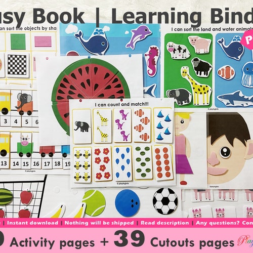 Toddler Busy Book Printable Learning Binder Educational - Etsy