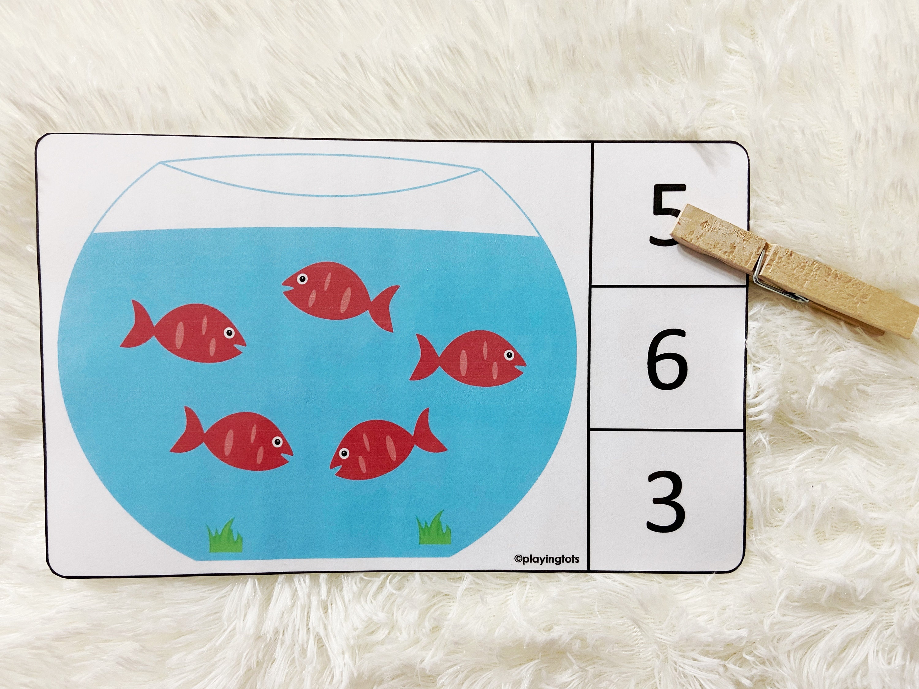 Fish Counting Activity Printable Count and Clip Activity | Etsy India
