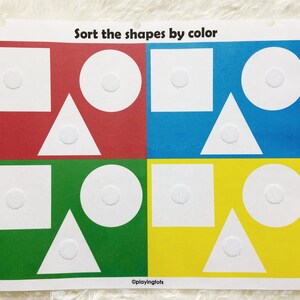Colors and Shapes Sorting Activity Printable Toddler Busy - Etsy Canada