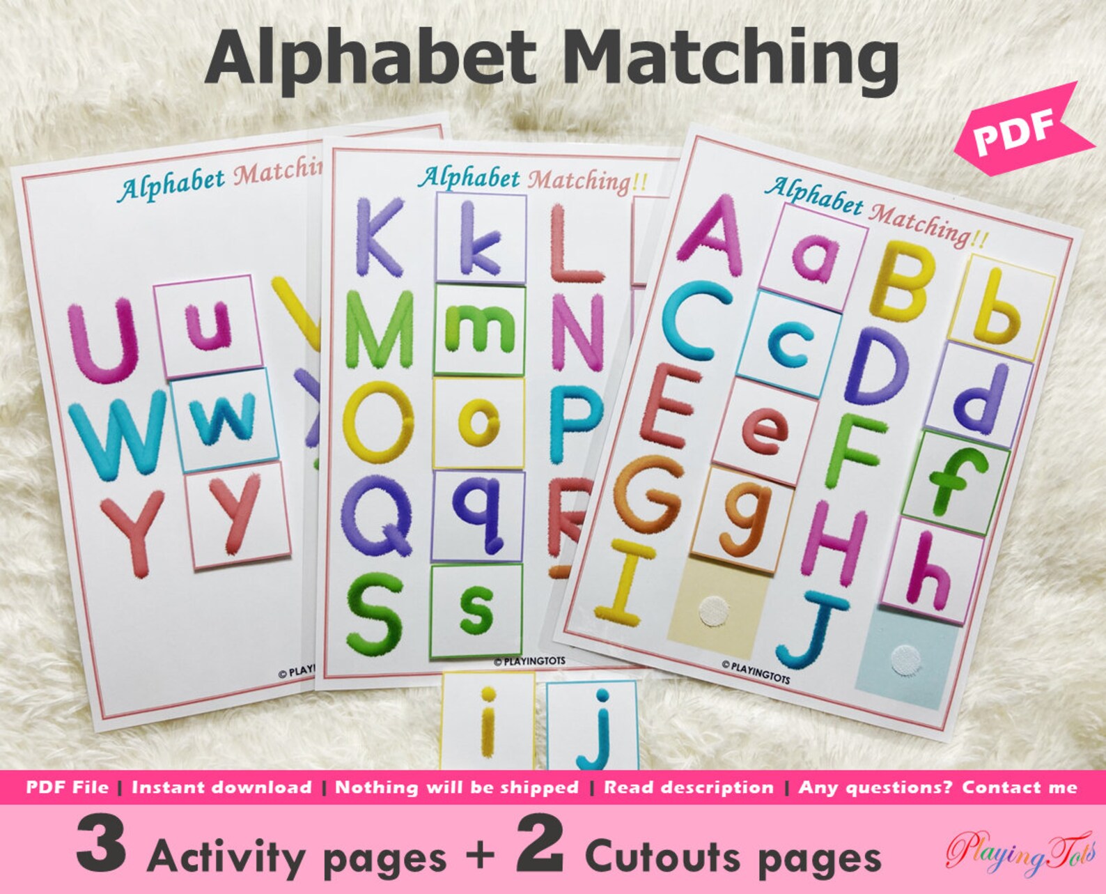 Alphabet Matching Activity Printable Uppercase and Lowercase - Etsy