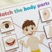 Body Parts Matching Activity Printable, Toddler Busy Book Pages ...
