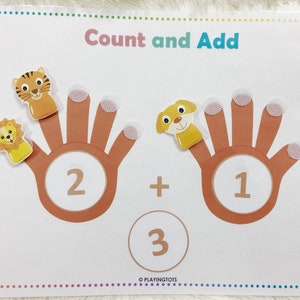 Addition Practice Printable, Addition Game, Counting Practice ...