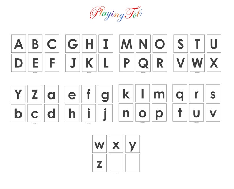 Alphabet Flash Cards Printable Uppercase and Lowercase | Etsy