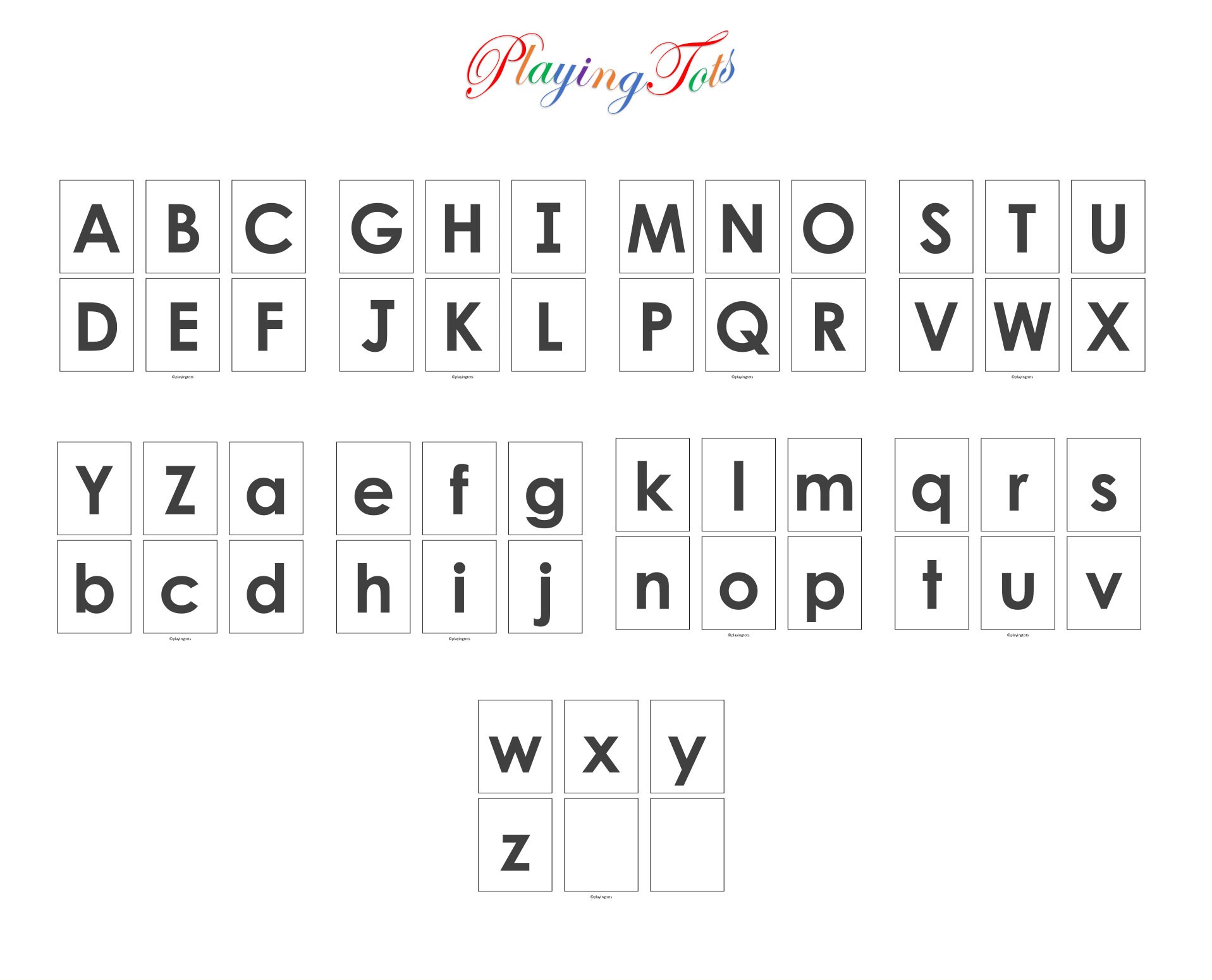 Alphabet Flash Cards Printable Uppercase and Lowercase | Etsy