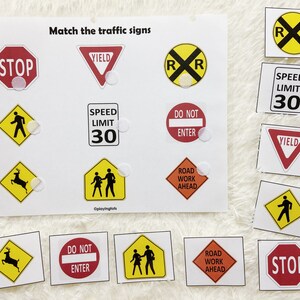 Road Traffic Signs Matching Activity Printable for Toddlers and ...