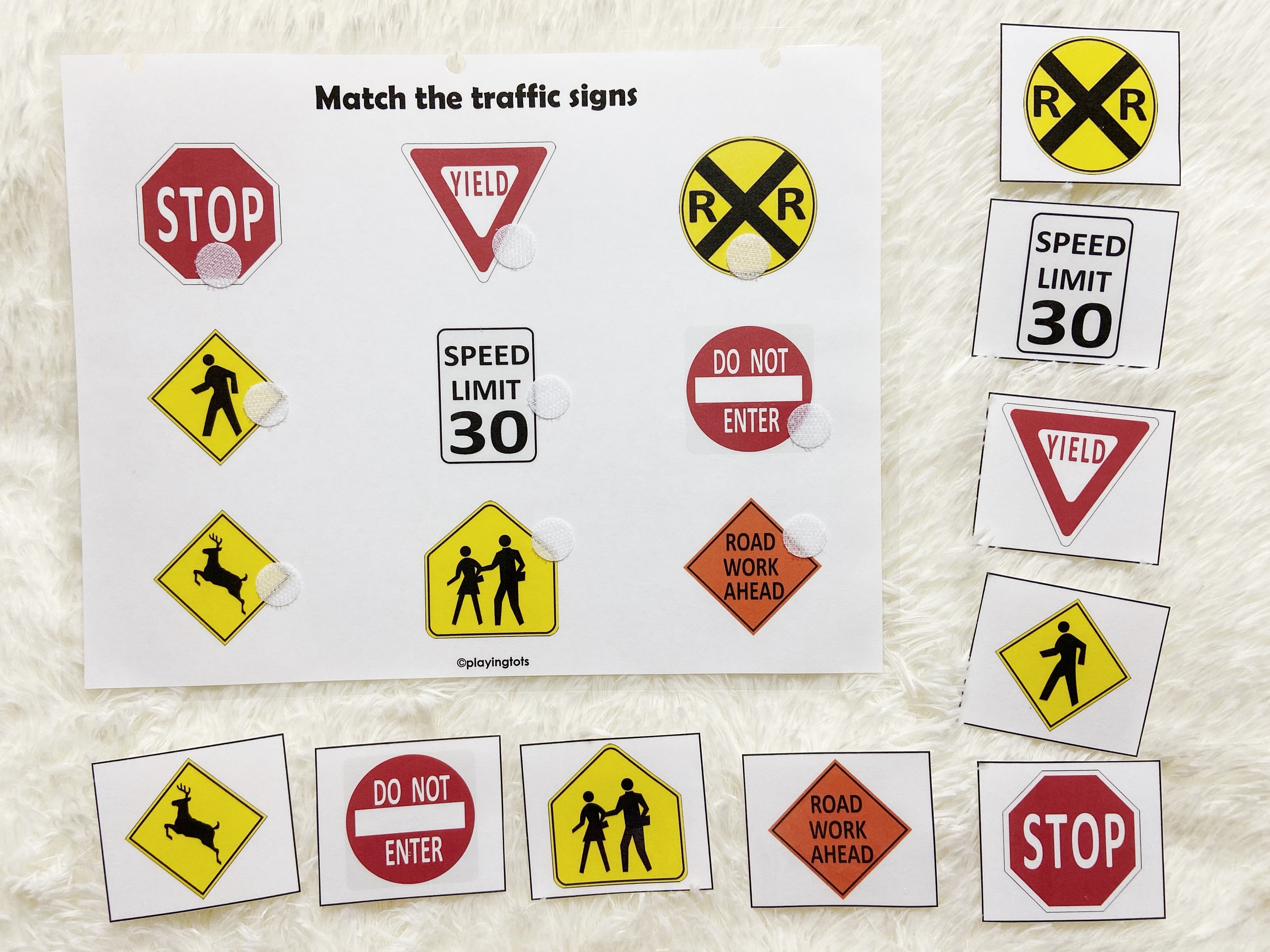 Road Traffic Signs Matching Activity Printable for Toddlers | Etsy
