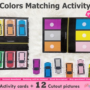 Car Colors Matching Activity Printable, Car Parking Activity, Toddler ...