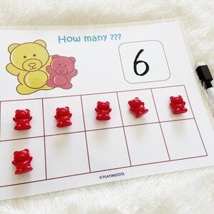 Bear Counters Learning Mats Printable, Learning Binder, Busy Book ...