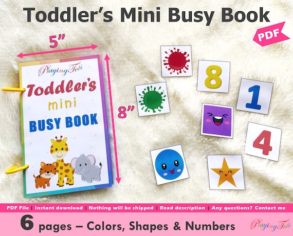 Toddler Mini Busy Book Printable Travel Size Activity Book | Etsy