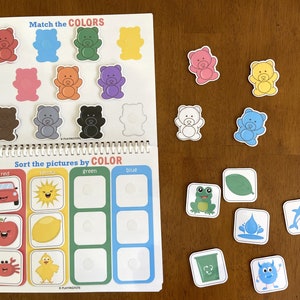 Toddler Busy Book Fully Assembled Learning Binder Colors - Etsy