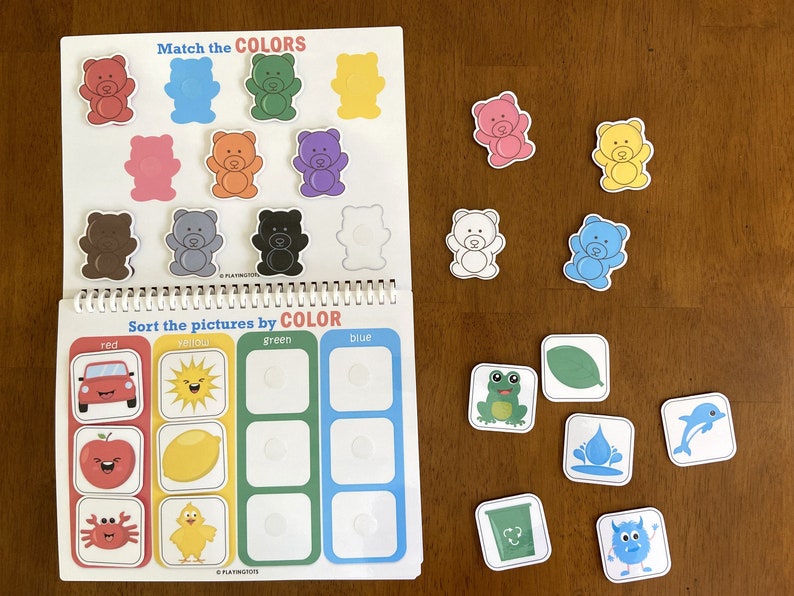 Toddler Busy Book Fully Assembled Learning Binder Colors - Etsy